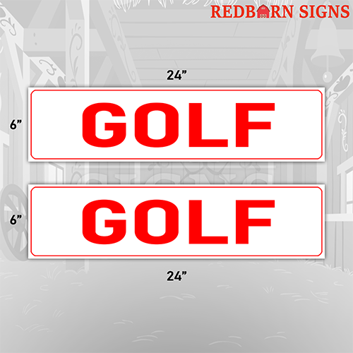 Golf 6"x24" REAL ESTATE RIDER SIGNS Double Sided 2PK - Visible and ...