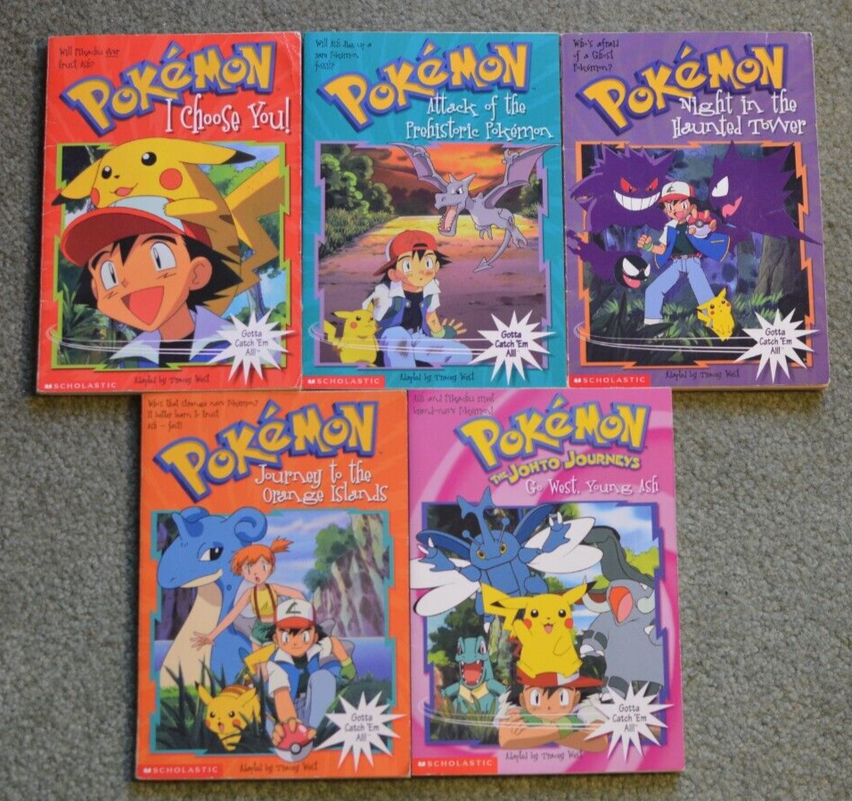Lot 5 Pokemon~chapter books~vintage 2000~1 3 4 9 17~Tracey West-Pikachu ...