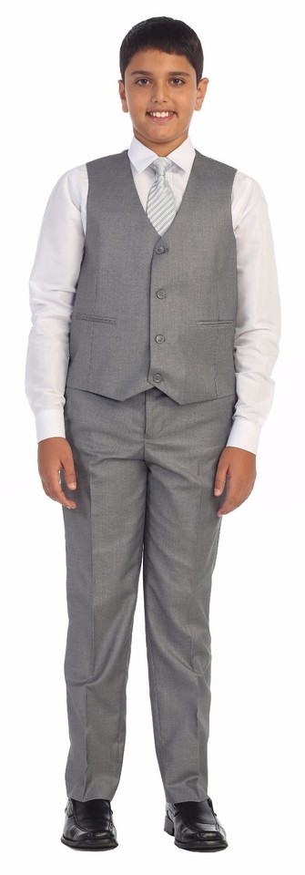 Magen Kids Boys Formal Bridal 7 Pcs Set Suit S1-18 Medium GRA 2 Buttons ...