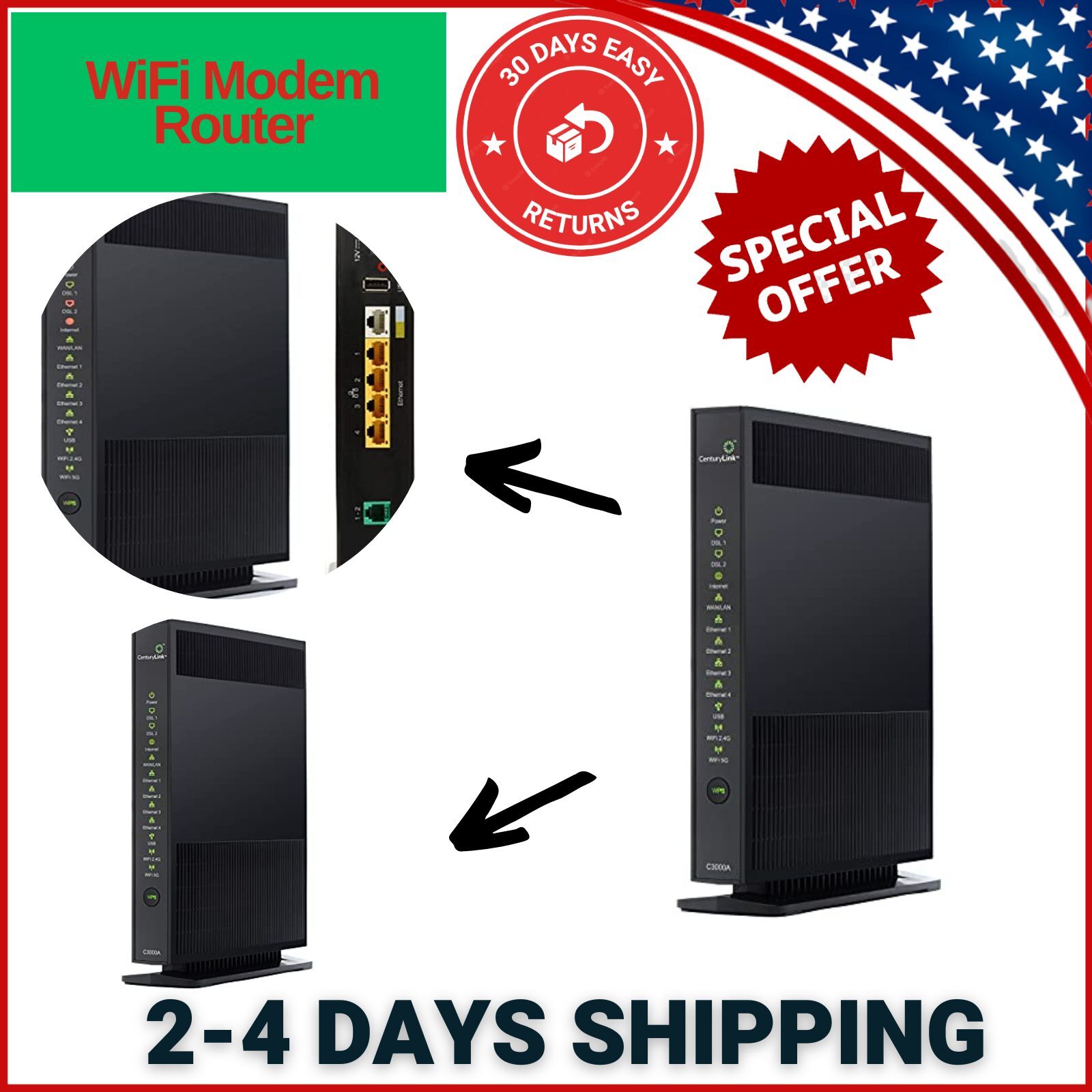 CenturyLink C3000A DSL WiFi Modem Router | eBay