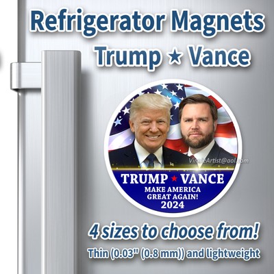Donald Trump & Vance President Refrigerator Election Magnet Campaign ...