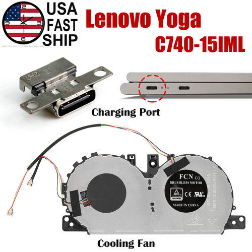 USB DC Jack Charging Port Dock / CPU Cooling Fan For Lenovo Yoga C740 ...