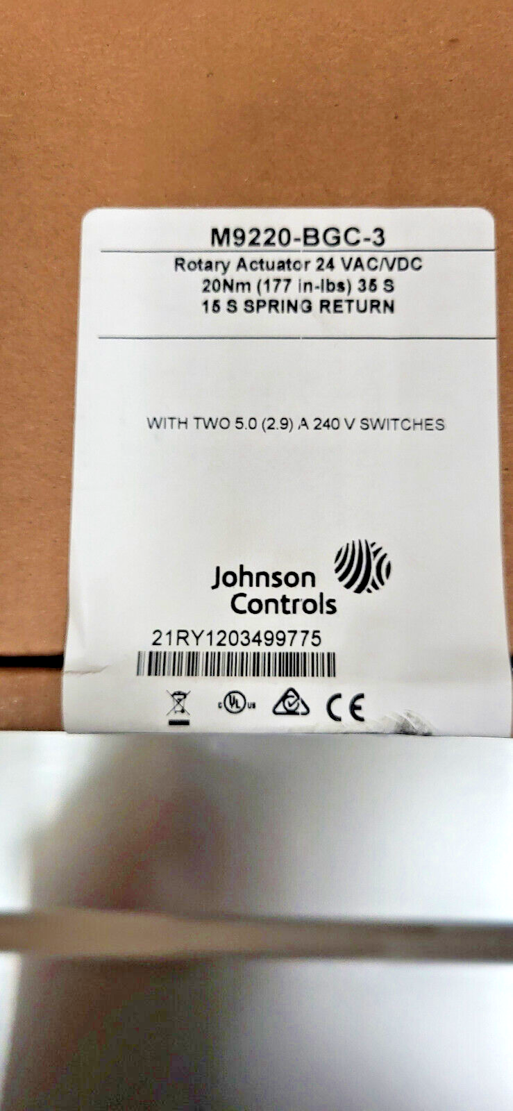 Johnson Controls M9220-BGC-3 Electric Damper Actuator for sale online ...