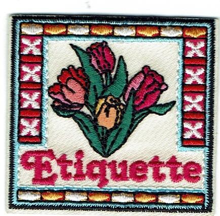 Girl Boy tulips table ETIQUETTE manners Patches Crest Badge SCOUTS ...