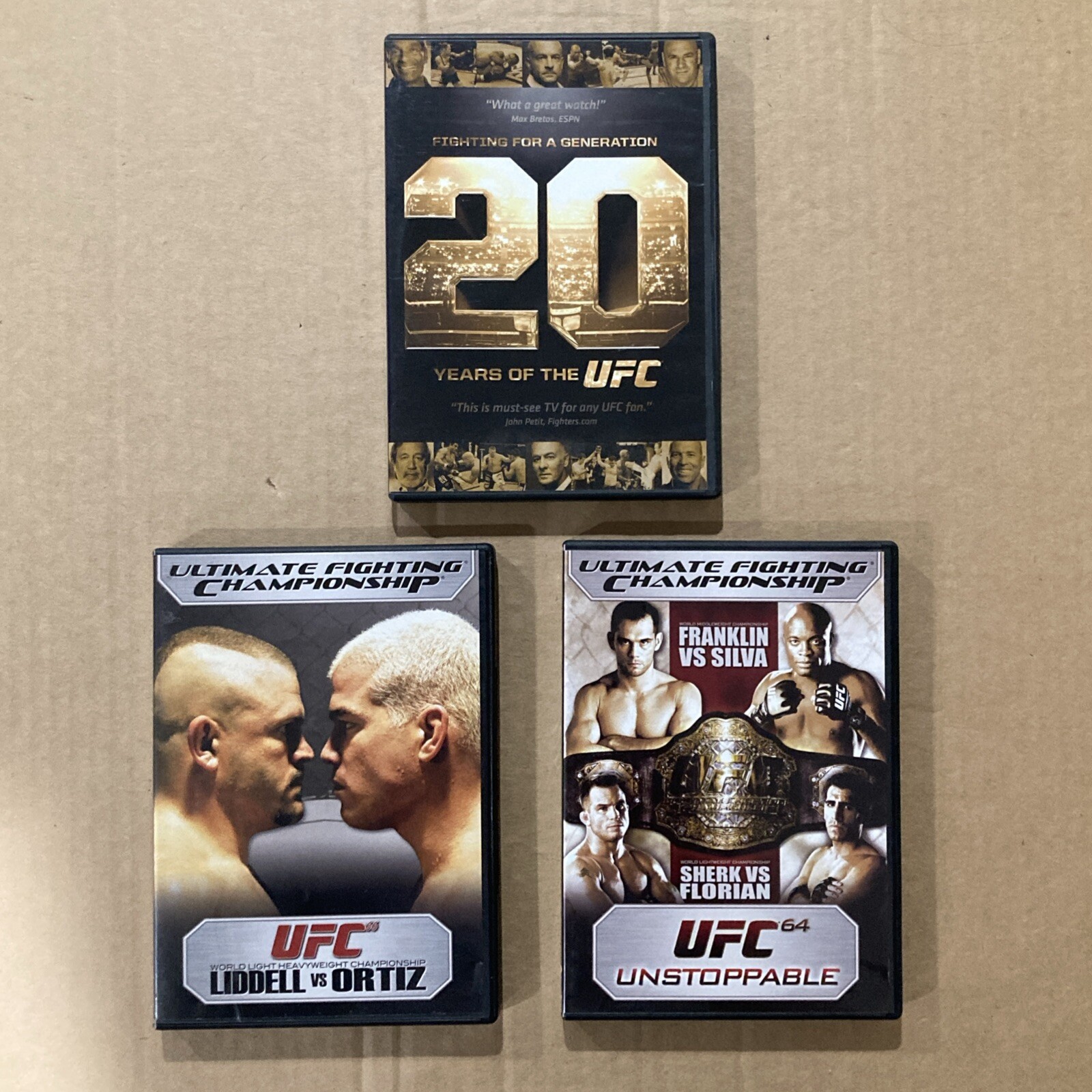 UFC DVD LOT: Fighting Generation 20 Years / 66 Liddell Ortiz 2 / 64 ...