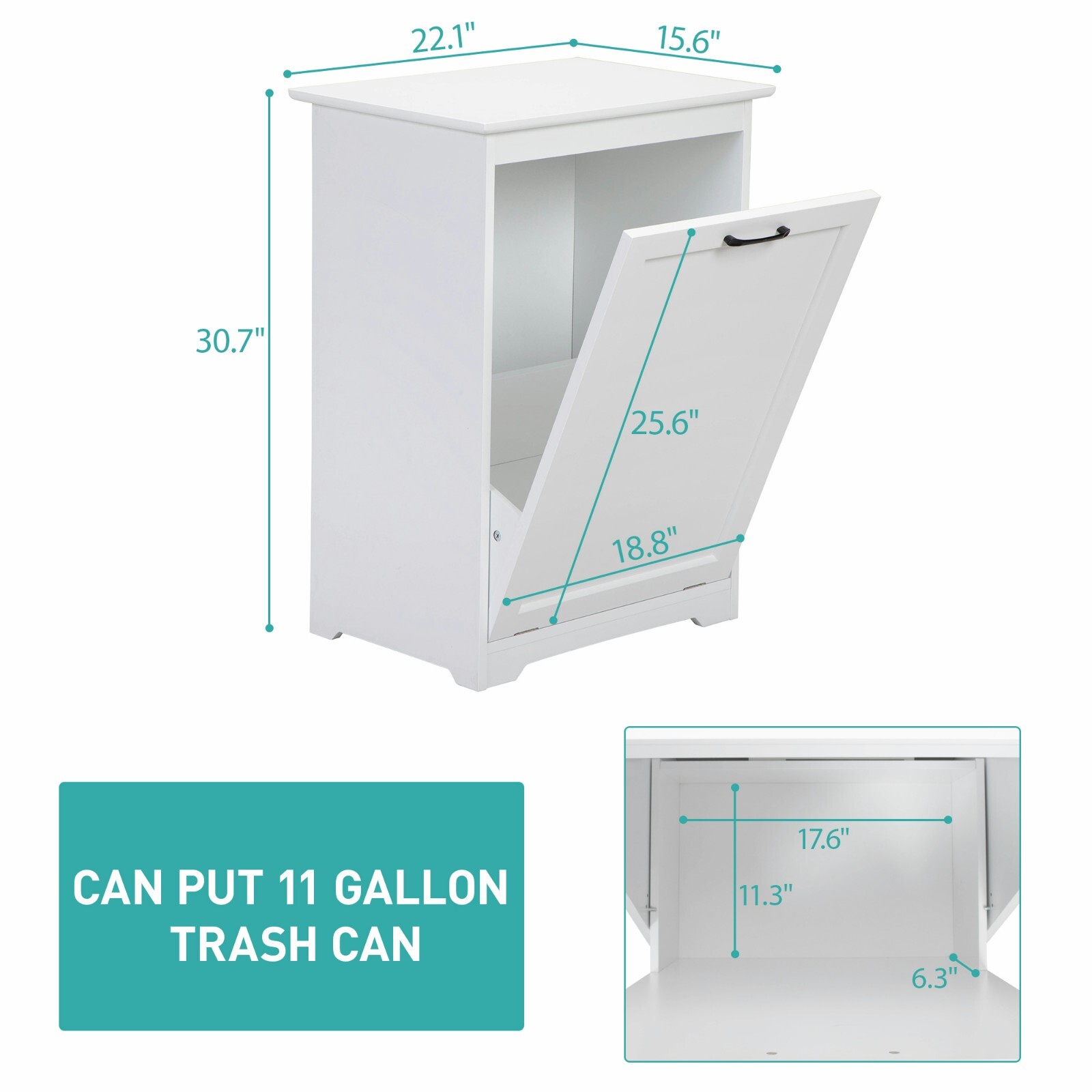 Tilt-out Trash Cabinet Kitchen Trash Can Holder Laundry Hamper ...