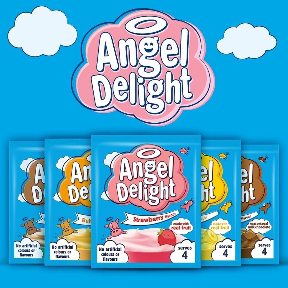 ANGEL DELIGHT FLAVOURED INSTANT DESSERT MIX 59g SACHET Strawberry ...