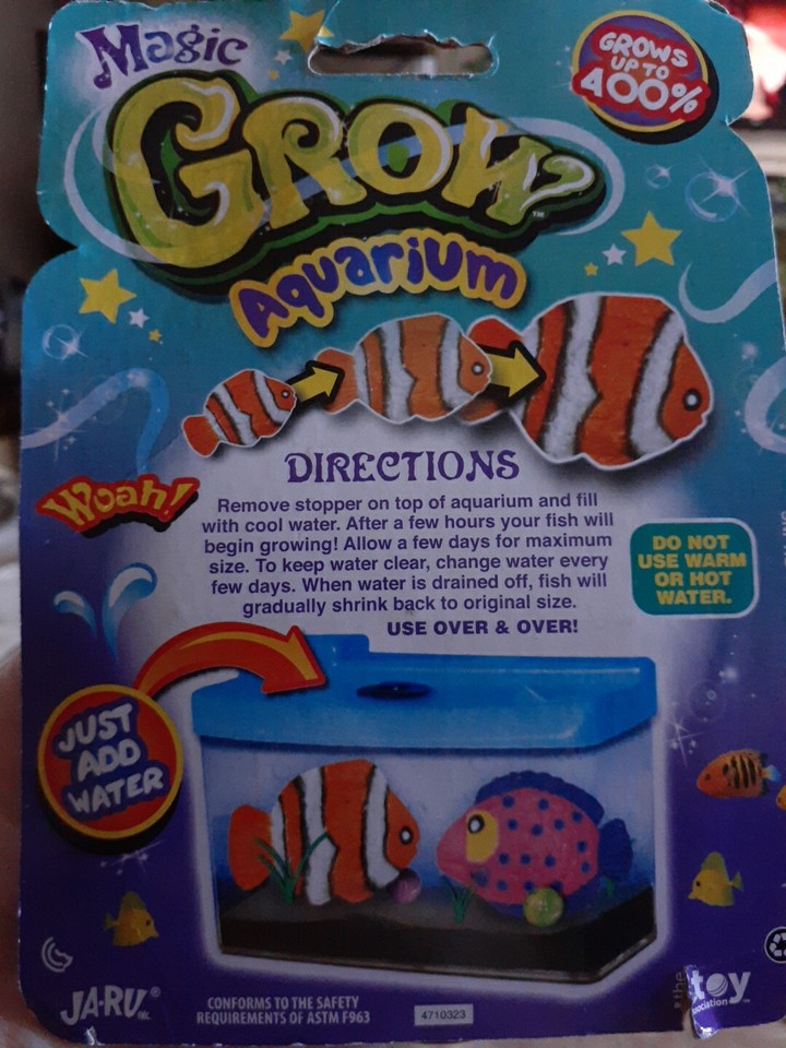 Magic Grow-Aquarium Growing-Fish Toy Set (1 Pack) Water Expanding Toys ...