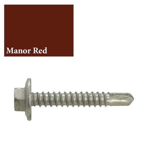 MANOR RED HERITAGE RED Hex 12g-14 x 20mm Metal Self Drilling Tek Screw ...