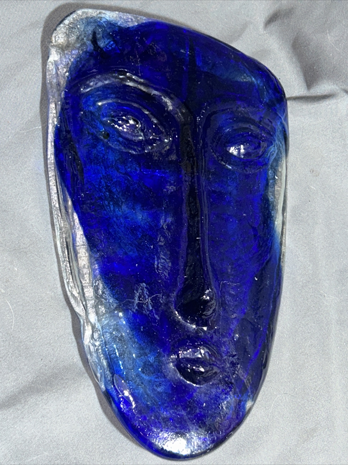 Vintage Jaramillo Brothers of Mexico Art Glass Face Mask Cobalt Blue | eBay