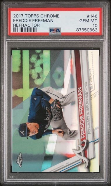FREDDIE FREEMAN 2017 Topps CHROME REFRACTOR #146 PSA 10 GEM MINT | eBay