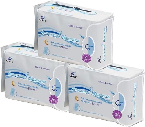 AIRIZ Active Oxygen and Negative Ion Relax Pad Sanitary Napkin (24 ...