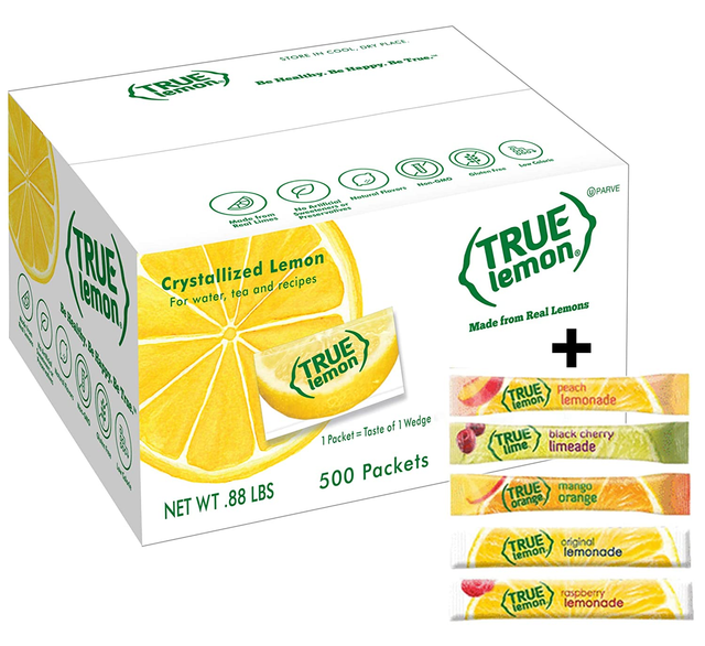 True Lemon BULK Packets 500ct Plus 5 Sticks of Variety Flavors Lemonade ...