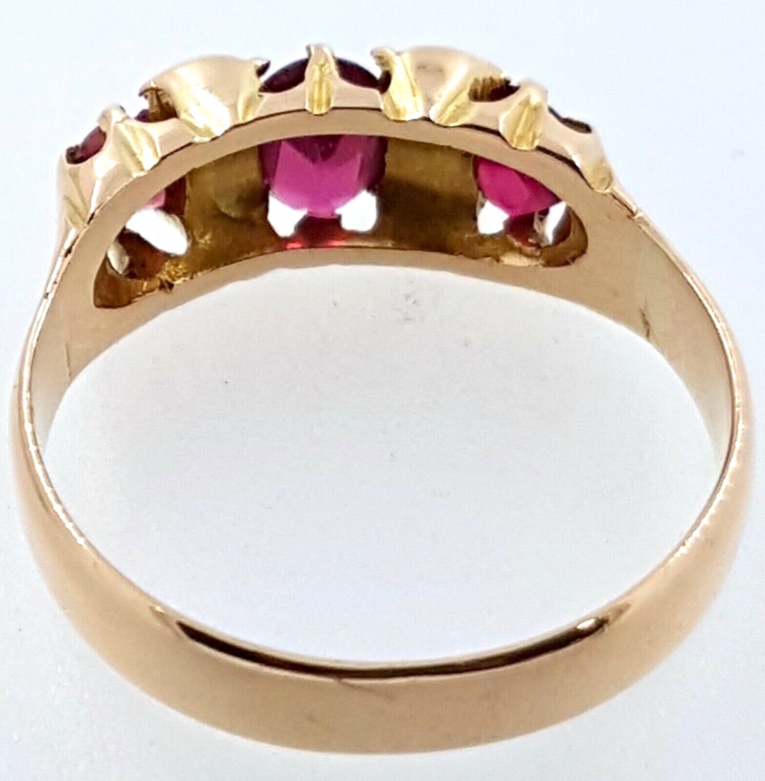 Vintage 15k Ruby doublets and Rose cut Diamonds RING_… - Gem
