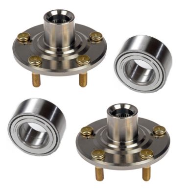 2x Premium Front & Rear Wheel Hub 44600-S87-A00 & Bearing SET for Honda ...