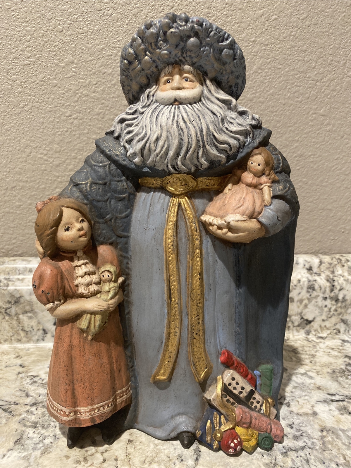 Vintage Handmade Ceramic Santa Claus With Children 10” Tall | eBay