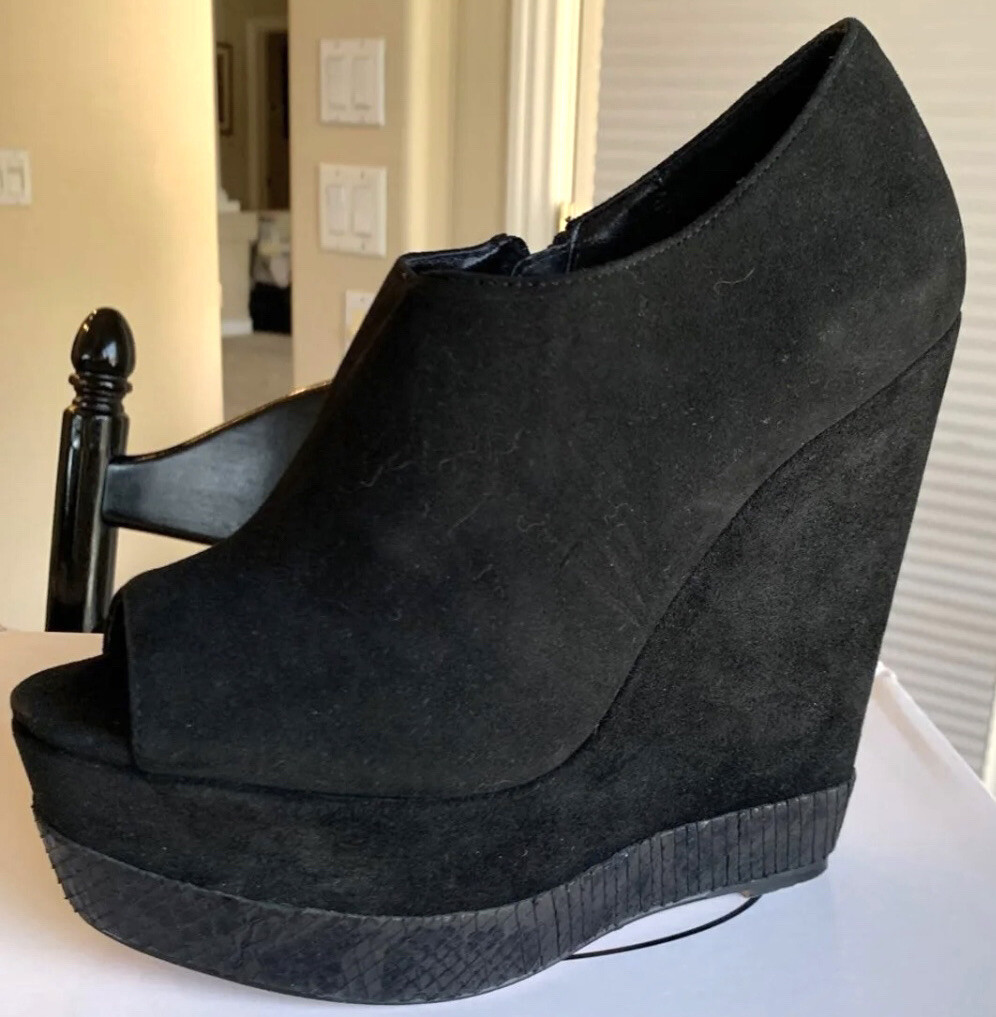 Steve Madden Wilda Suede Wedges Size 7 Black | eBay