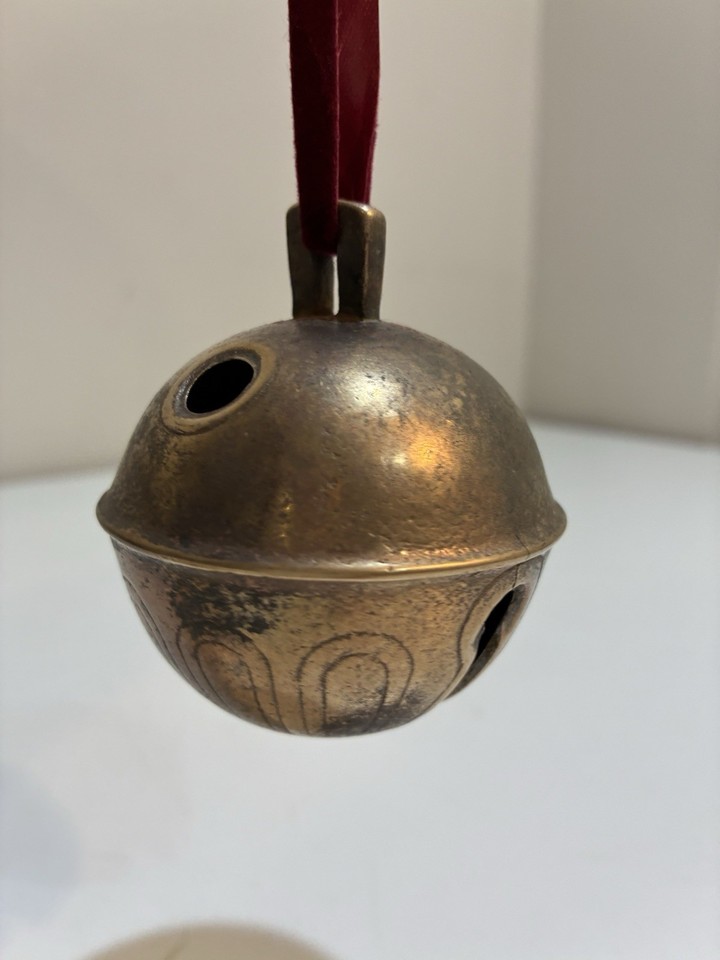 Antique Brass Sleigh Bell Very Large 2 1/2" Santa’s Polar Express ...