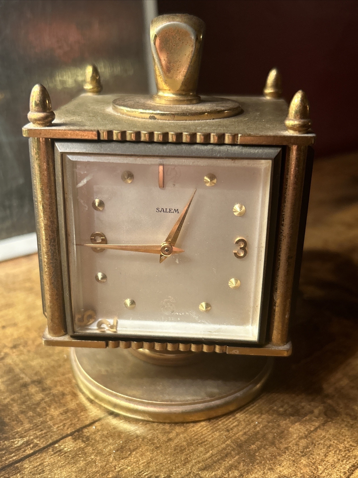 FINE IMHOF BRASS WEATHER STATION CLOCK BAROMETER HYGROMETER SWISS-SALEM ...