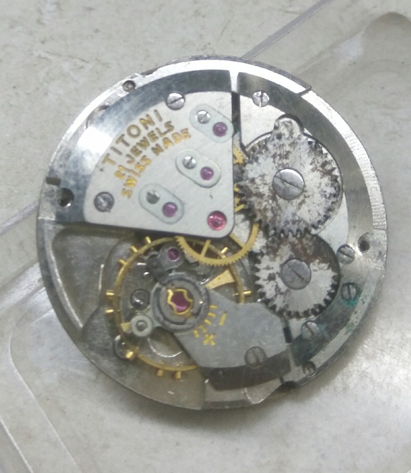 USED TITONI ETA-2409 HAND-WINDING WATCH MOVEMENT (BALANCE OK) FOR PARTS ...