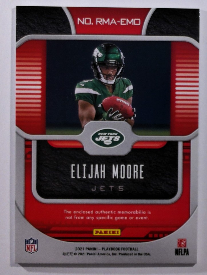 2021 Panini Playbook #RMA-EMO Elijah Moore Rookie Materials | eBay
