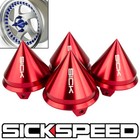 4 PC SPIKED CENTER CAPS FOR AVID1 JNC ESR XXR WHEELS/RIMS RED SPIKE P10 ...