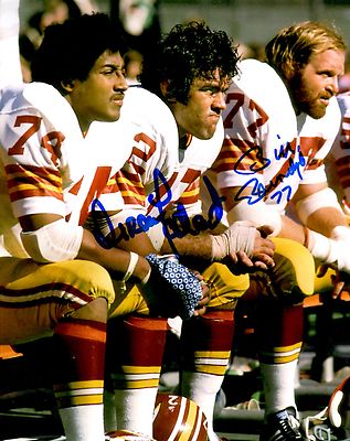 Signed 8x10 DIRON TALBERT & BILL BRUNDIGE Washington Redskins photo - w ...