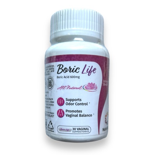 NutraBlast Boric Life Vaginal Suppositories 600mg | Supports Odor ...