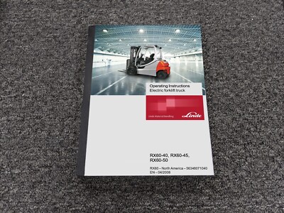 Linde RX60-40 RX60-45 RX60-50 Forklift Truck Owner Operator Manual ...