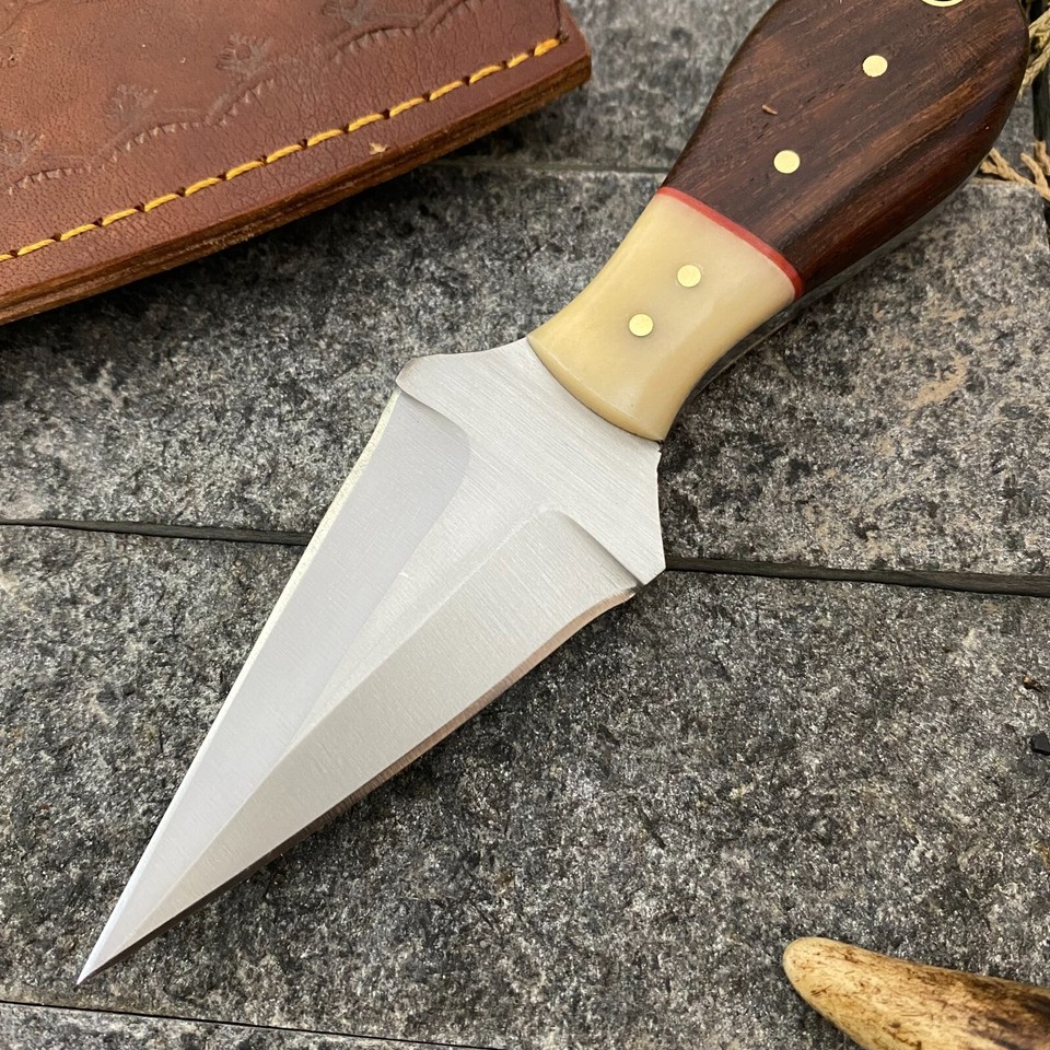 CUSTOM HANDMADE D2 HUNTING EDC MINI DAGGER NECK KNIFE W/SHEATH A-3662 ...
