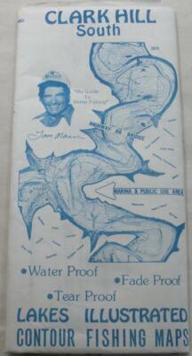 Lakes Illustrated 304 Clark Hill Lake Contour Fishing Map South | eBay