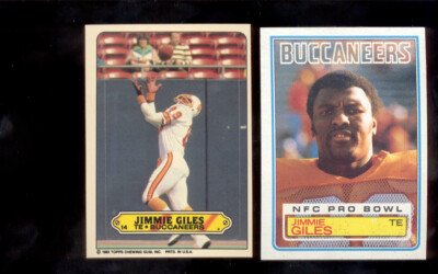 1983 Topps JIMMIE GILES Tampa Bay Buccaneers Card + Sticker Insert Card ...