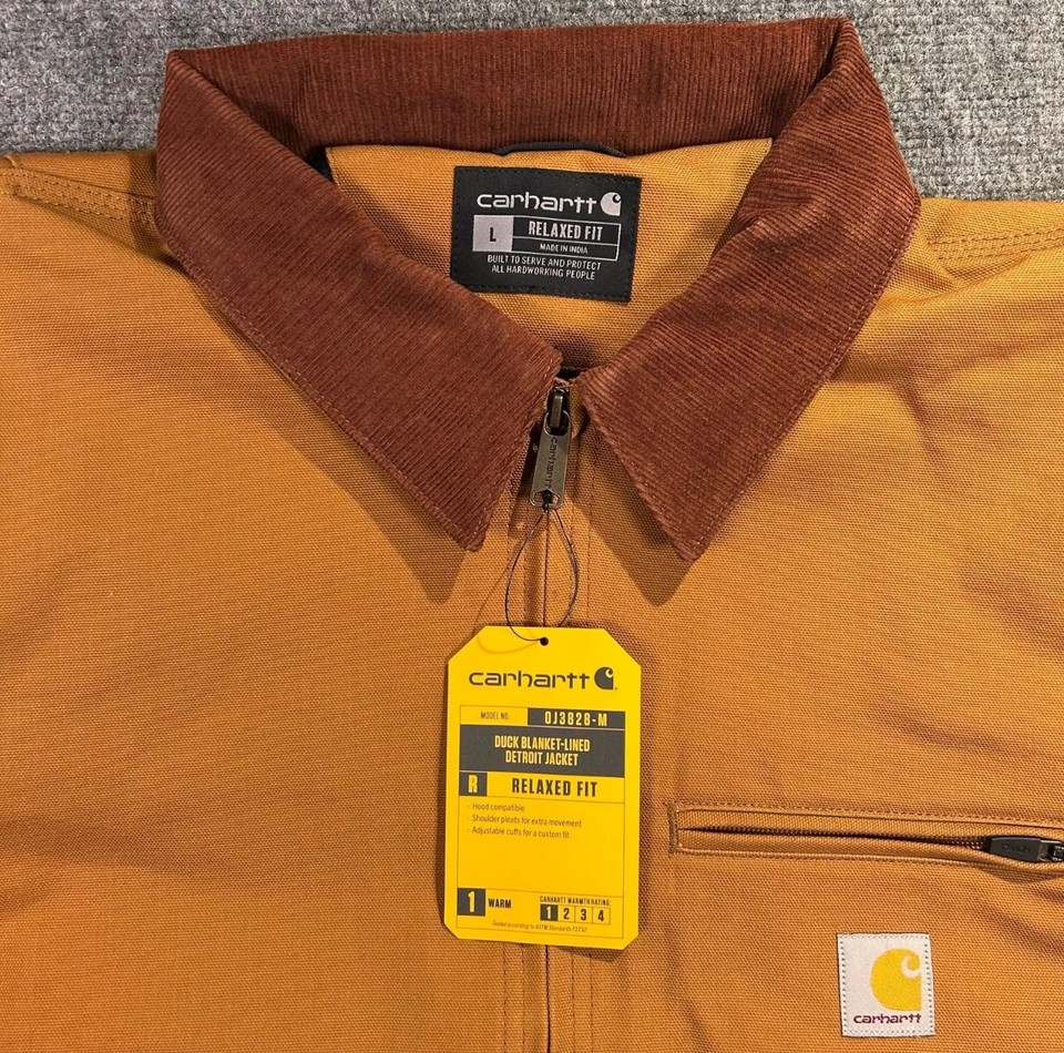 Carhartt Duck Detroit Work Jacket Men's Large Blanket Lined Workwear ...