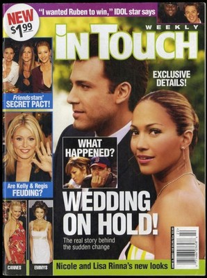 JUNE 2 2003 IN TOUCH WEEKLY, JENNIFER LOPEZ J.LO & BEN AFFLECK, FRIENDS ...