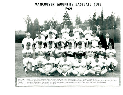 1969 VANCOUVER MOUNTIES BASEBALL TEAM PHOTO CANADA SEATTLE PILOTS FARM ...