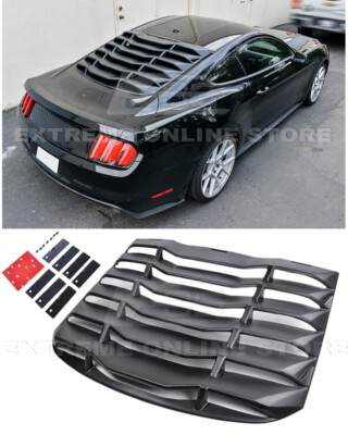 For 15-Up Ford Mustang Coupe | Primer Black Rear Window Louver Sun ...