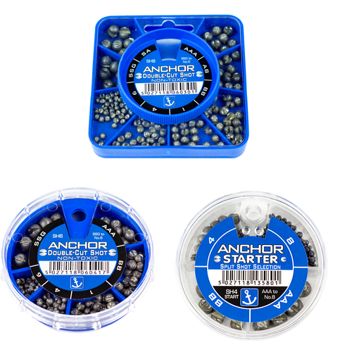 ANCHOR Fishing Split Shot DOUBLE CUT Weight Non Toxic Coarse Float ...