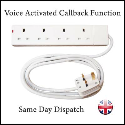 Voice Activated Wireless GSM Spy Bug SIM Mains Extension Lead Plug ...