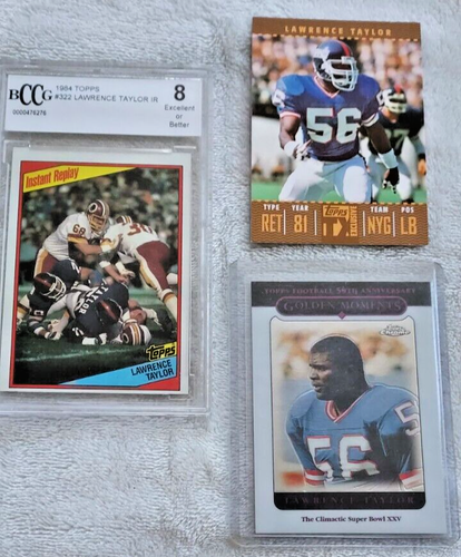 Lawrence Taylor 1984 Topps IR Graded BCCG 8,2005 Topps Chrome,2004 ...