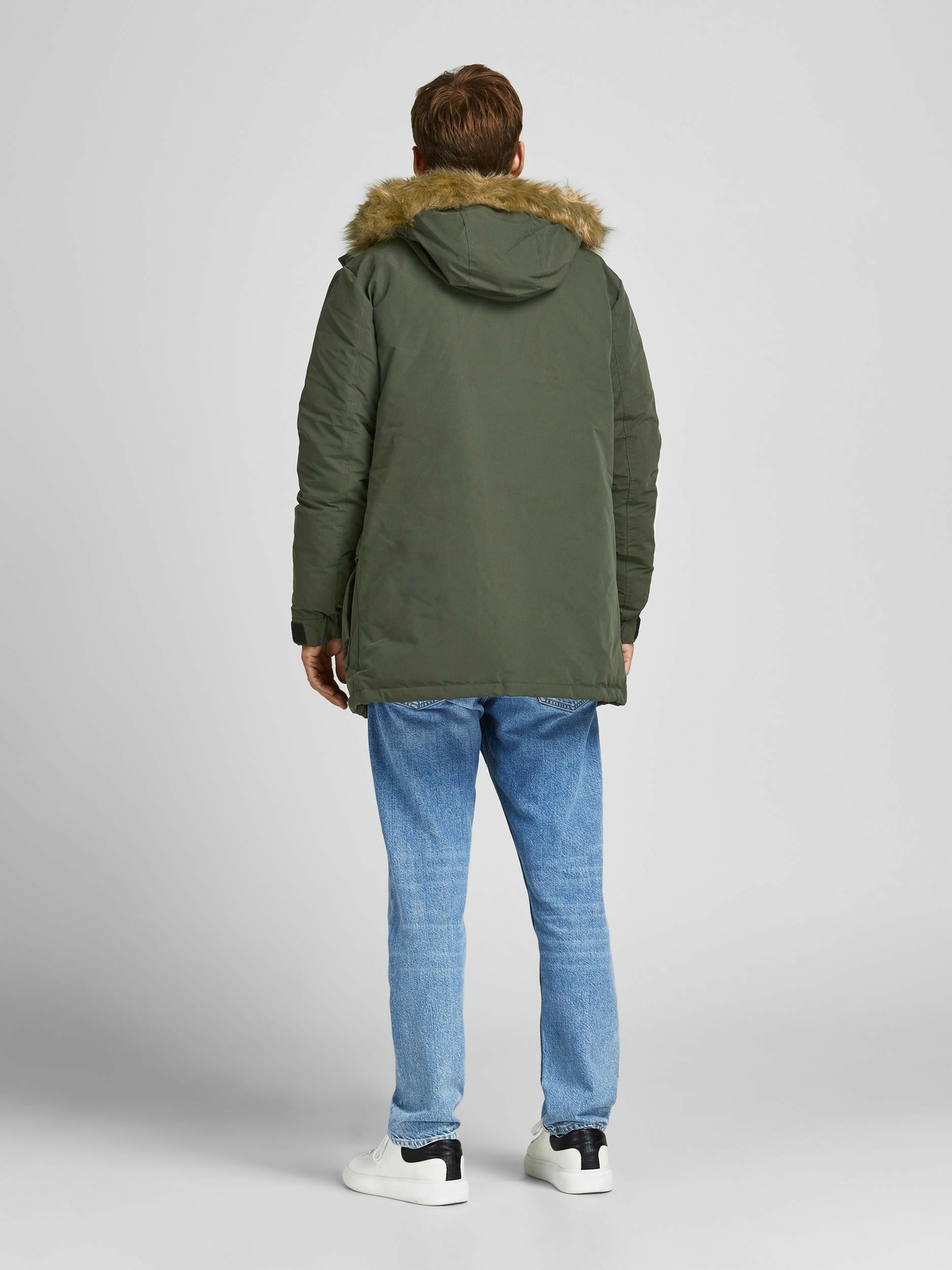 Jack & Jones JJSuper Mens Fur Parka Jacket Fishtail Hooded MOD Padded ...