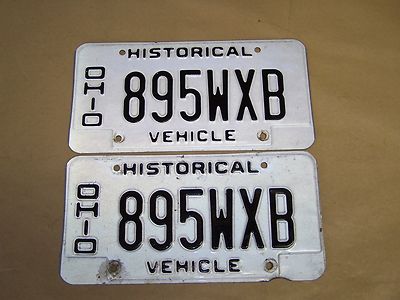 Ohio Historical License Plates - Tag #895 WXB - One Set | eBay
