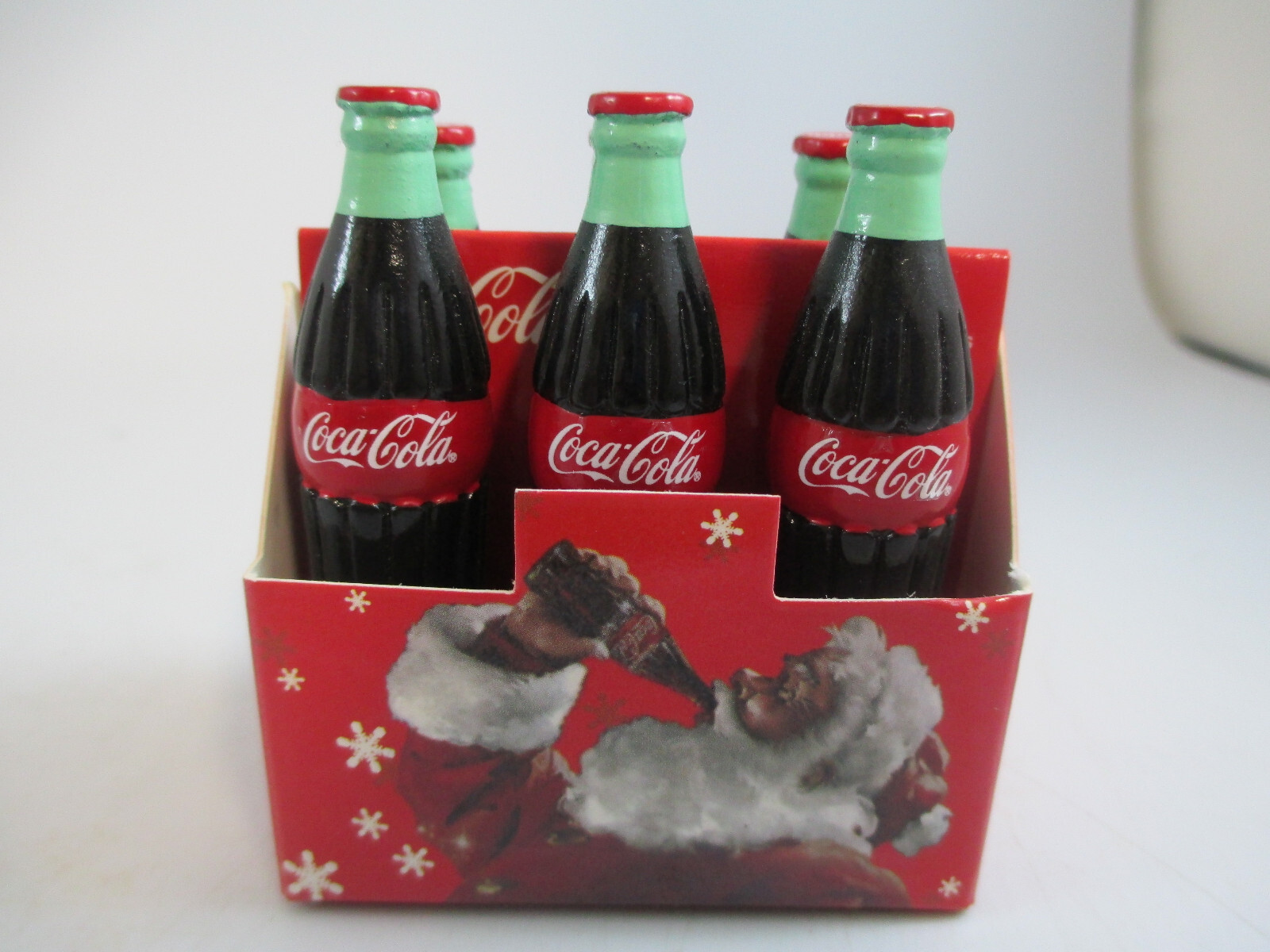 Coca-Cola 6-Pack Carton Holiday Christmas Ornament Santa Drinking Coke ...