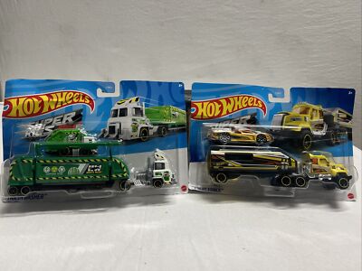 includes Hot Wheels BDW51 1 1:64 Transporter Vehicle With Car-distress ...