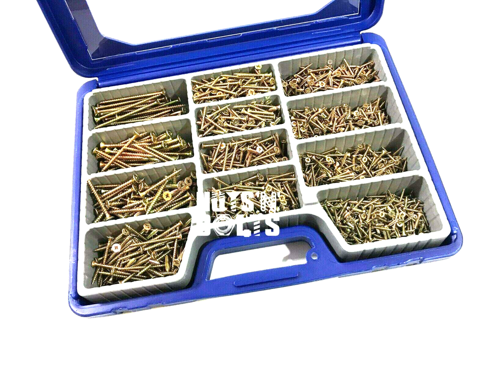 ASSORTED GENERAL PURPOSE WOODSCREWS - TRADE BOX OF 1700 WOOD SCREWS ...