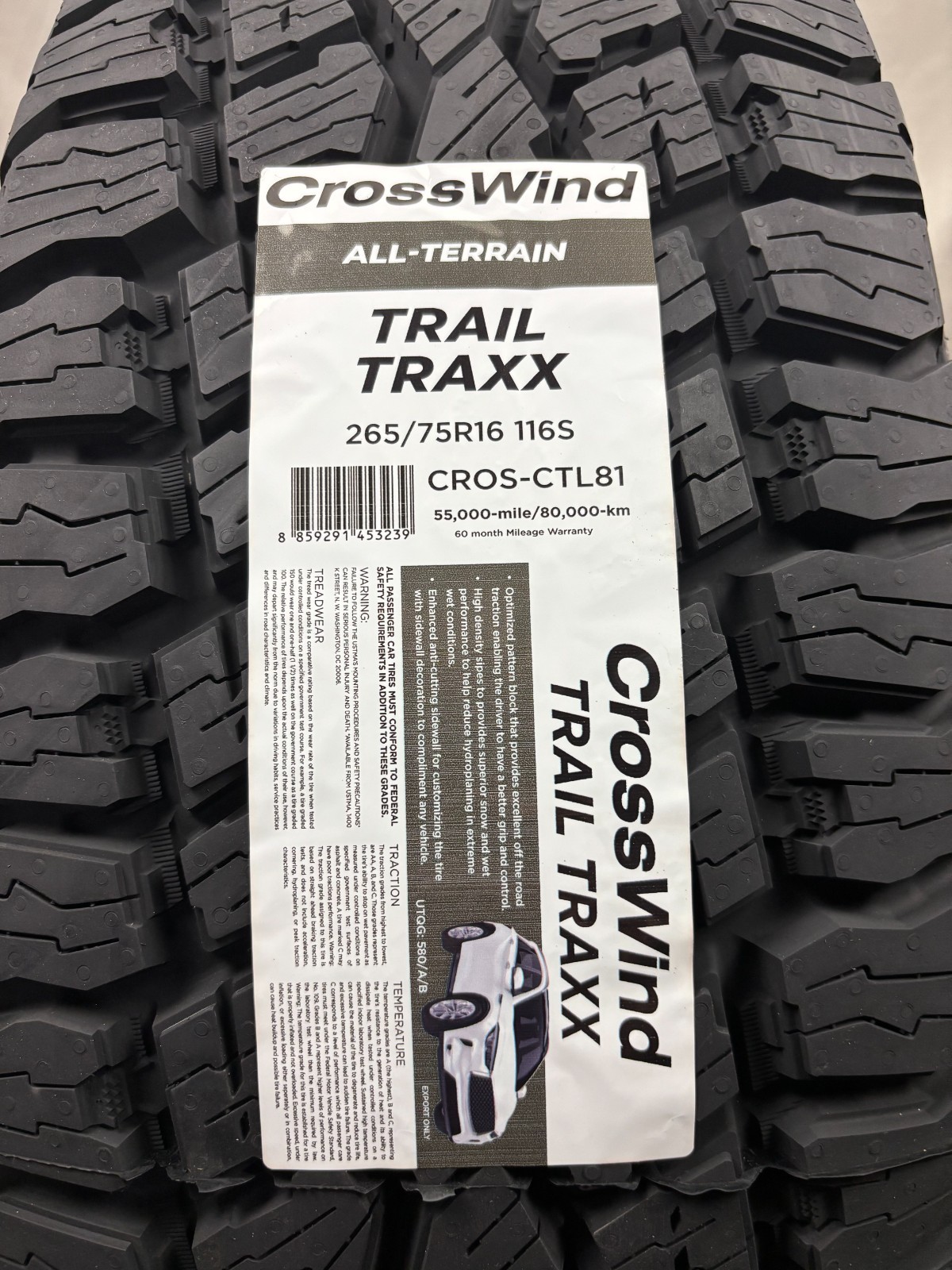 4 (Four) New Crosswind Trail Traxx- 265/75R16 Tires 2657516 265 75 16 ...