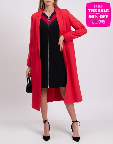 RRP €699 FORTE_FORTE Long Topcoat Size 2 M Wool Blend Red Made in Italy ...