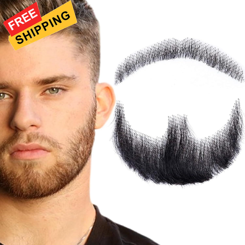 Fake Beard Realistic Mustache Full Hand Tied Goatee Facial Hair Adults ...