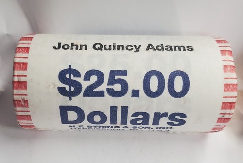 2008 JOHN QUINCY ADAMS PRESIDENTIAL DOLLAR $25 BANK WRAPPED ROLL ~ T/T ...