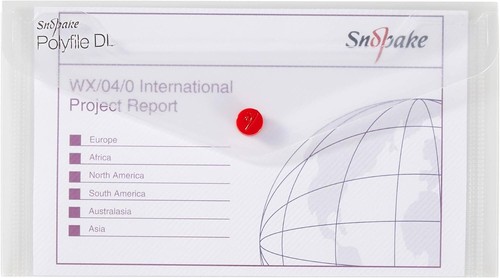 Snopake DL Polyfile Popper Wallet with Press Stud Closure Clear [Pack ...