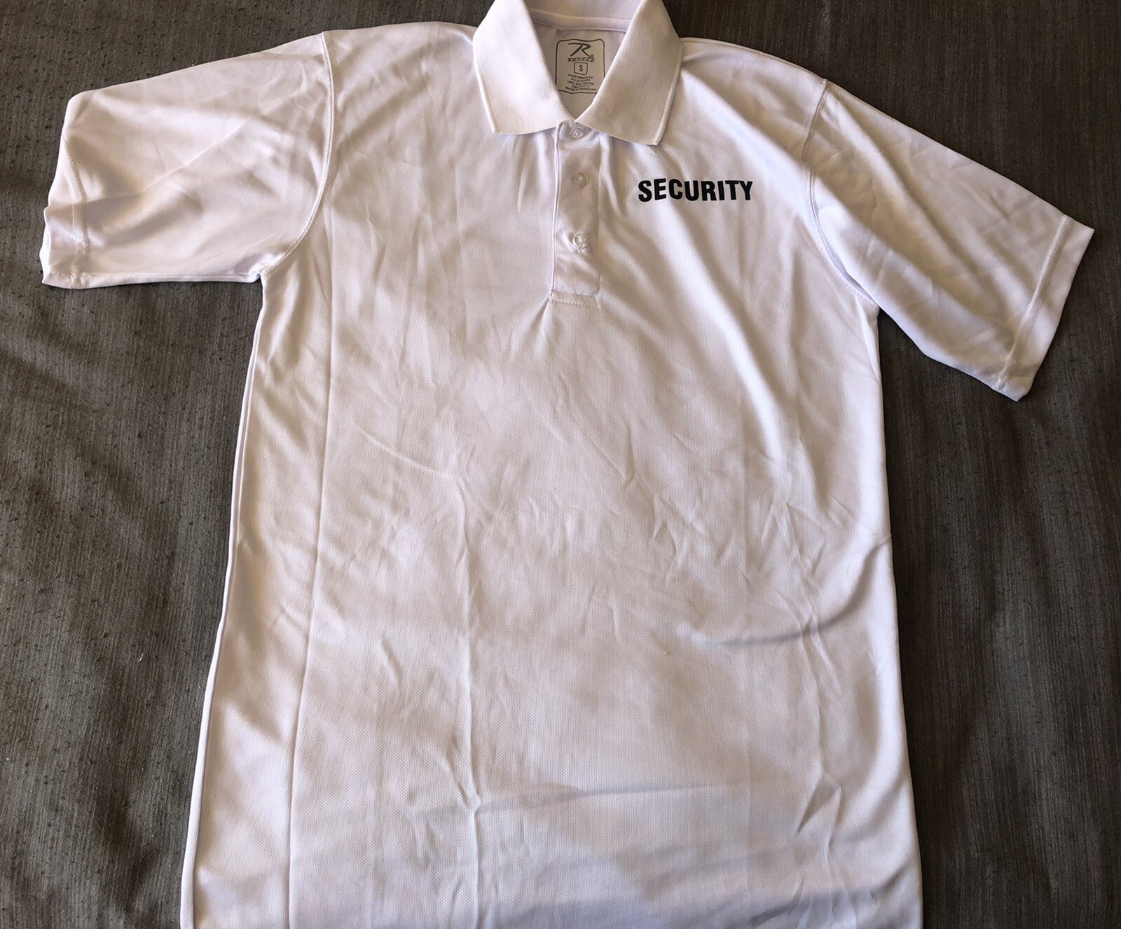 White Security Guard Officer Polo Shirt Size S - Gem
